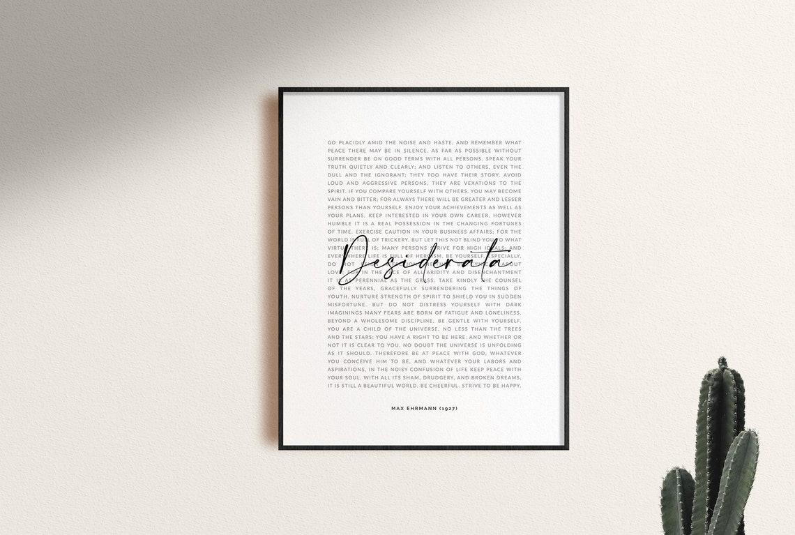 Desiderata Print Desiderata Poem Desiderata Poster | Etsy