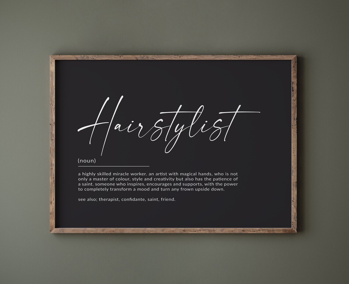 Hairstylist Definition Print Hairstylist Gift Hair Stylist - Etsy