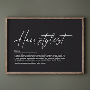 Hairstylist Definition Print, Hairstylist Gift, Hair Stylist Gift ...