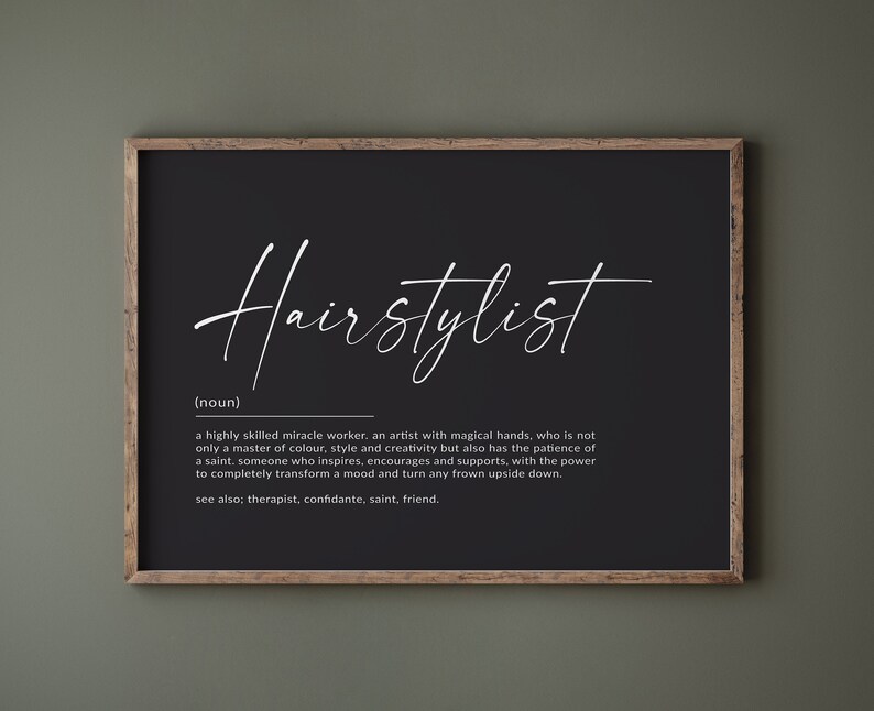 Hairstylist Definition Print Hairstylist Gift Hair Stylist - Etsy