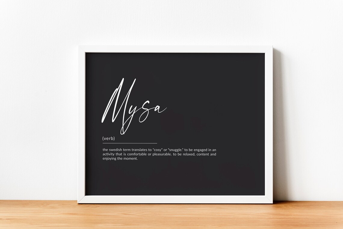 Mysa Print, Mysa Definition Poster, Mysa Gift, Mysa Sign, Scandi Print ...