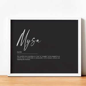 Mysa Print, Mysa Definition Poster, Mysa Gift, Mysa Sign, Scandi Print ...