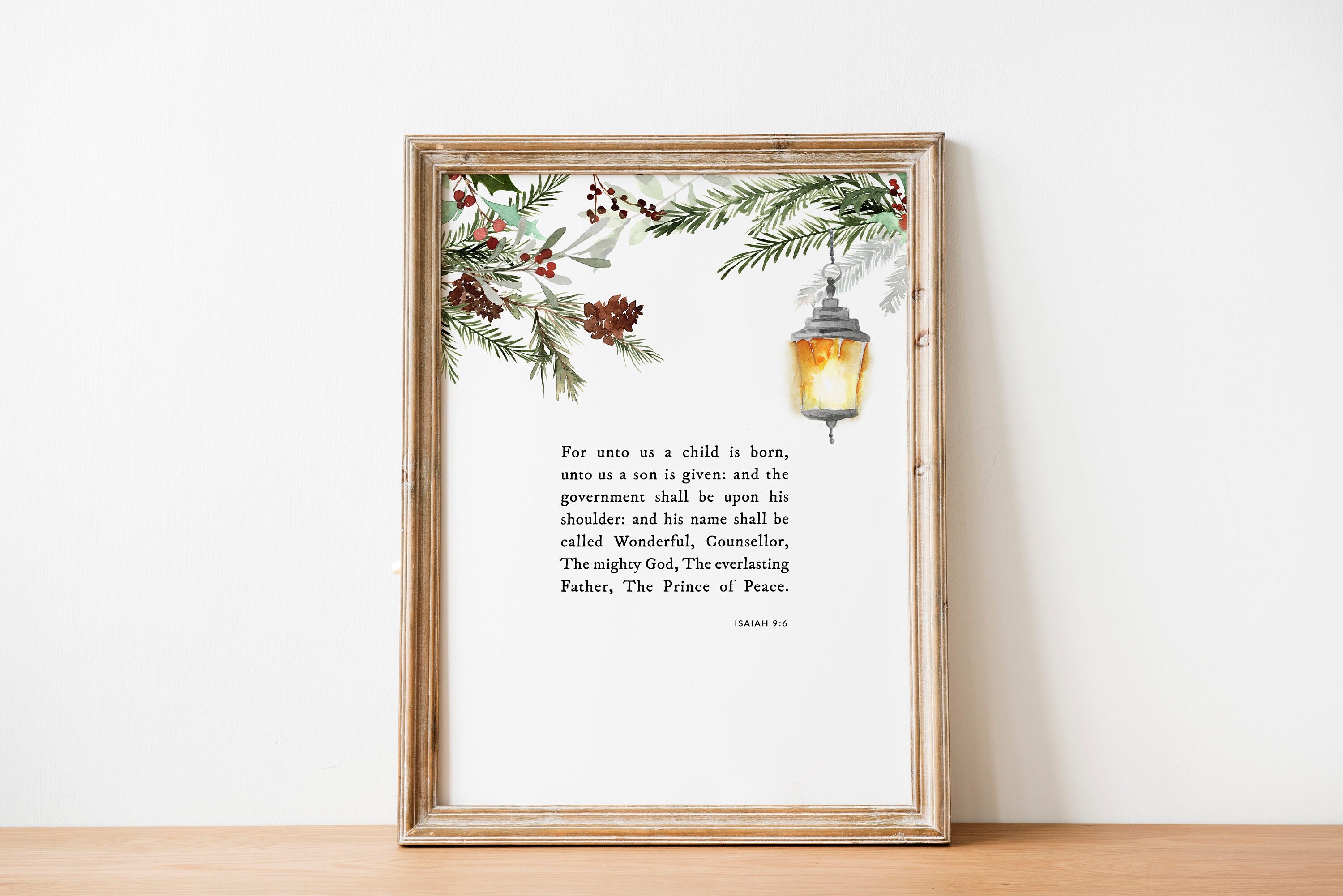 Christmas Printable Christmas Bible Verse Wall Art Christmas Decor ...