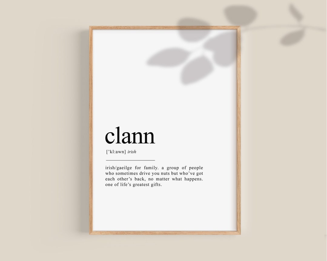 Clann Irish Definition Print: Family Wall Art (digital Download) - Etsy