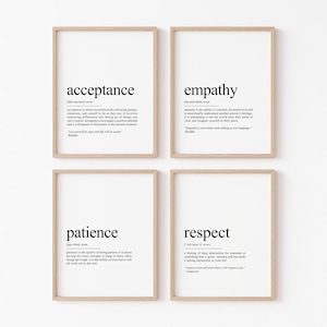 Acceptance Definition Print, Positive Quote Office Wall Art ...