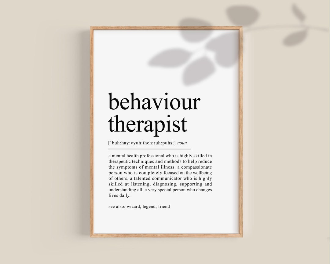 Behaviour Therapist Definition Print, Behavior Therapist Office Wall ...