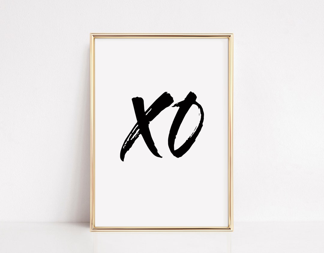 XO Print, XO Poster, Black White Bedroom Poster, Typography Wall Art ...