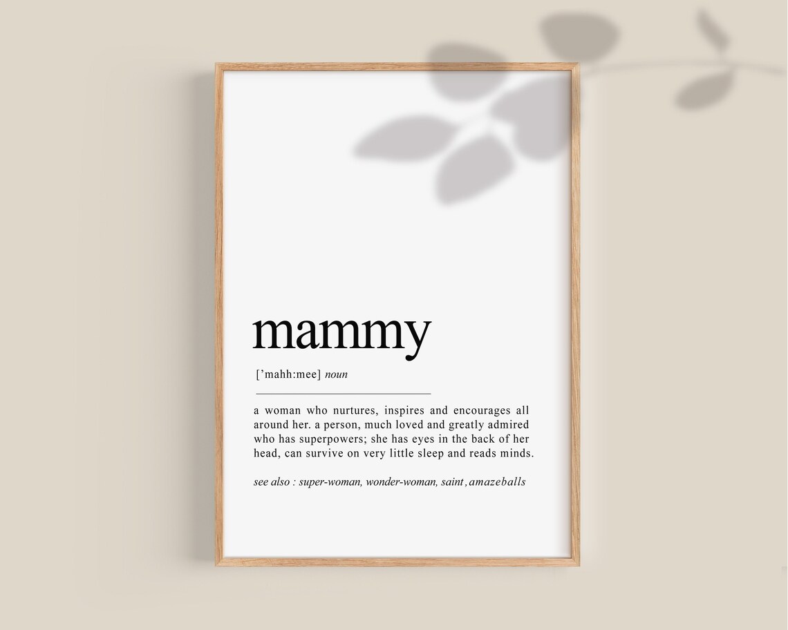Mammy Definition Print Irish Mammy Wall Art Mammy Gift - Etsy