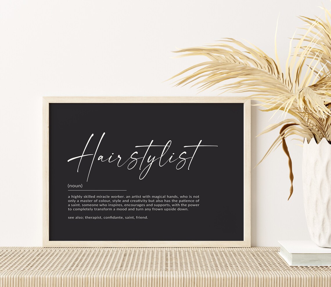 Hairstylist Definition Print Hairstylist Gift Hair Stylist - Etsy