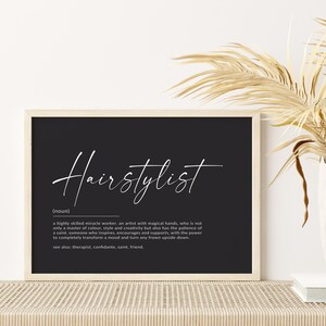 Hairstylist Definition Print, Hairstylist Gift, Hair Stylist Gift ...