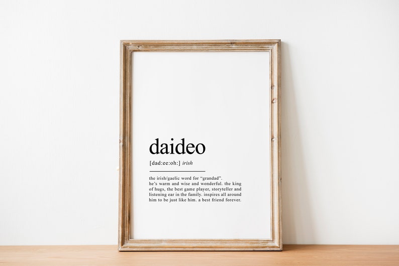 Daideo Gift, Daideo Definition Print, Daideo Gift, Father's Day Grandad ...