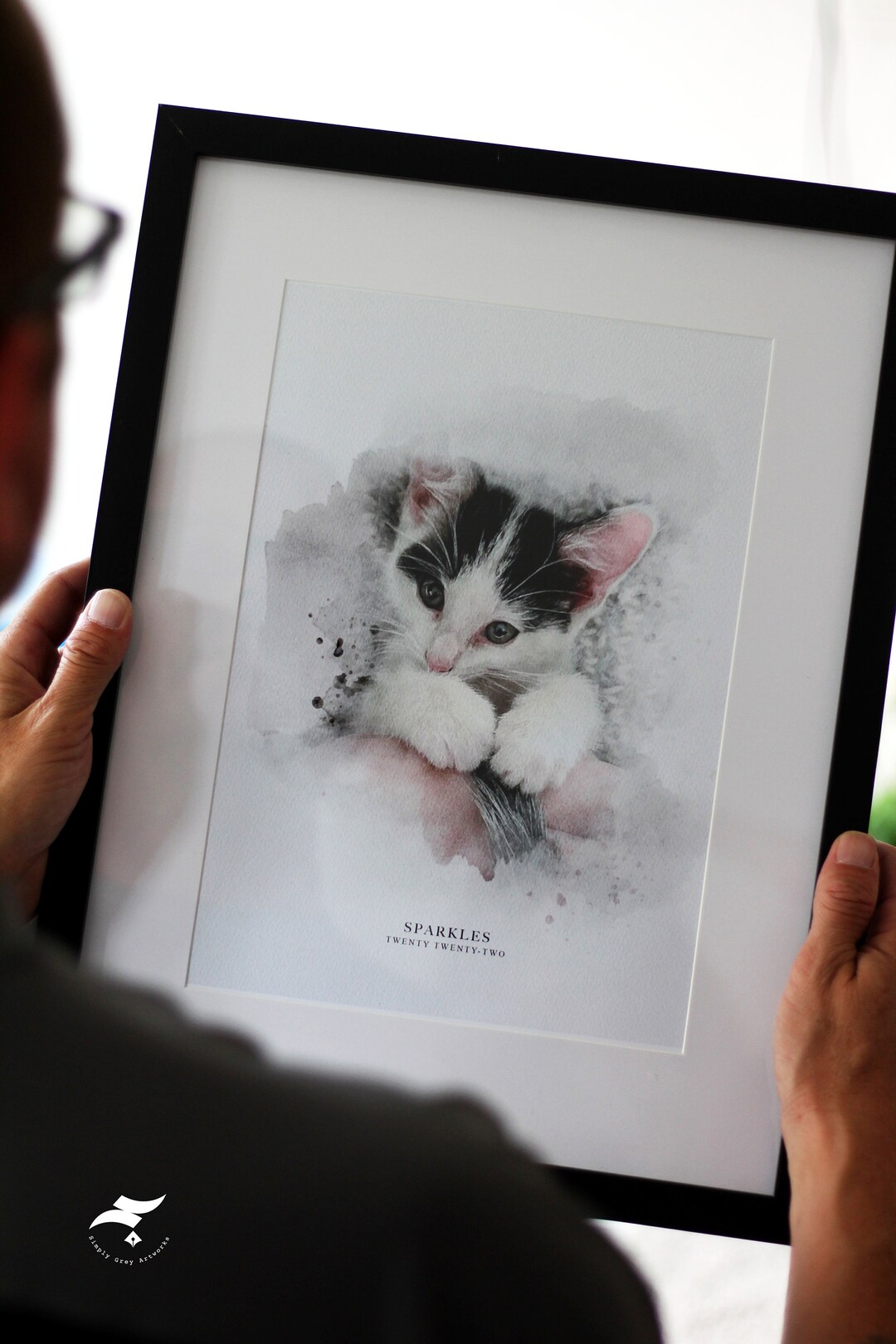 Cat Portrait Print | Custom Printed Watercolour|pet Portrait | A4 ...