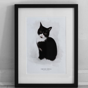 Cat Portrait Print | Custom Printed Watercolour|pet Portrait | A4 ...