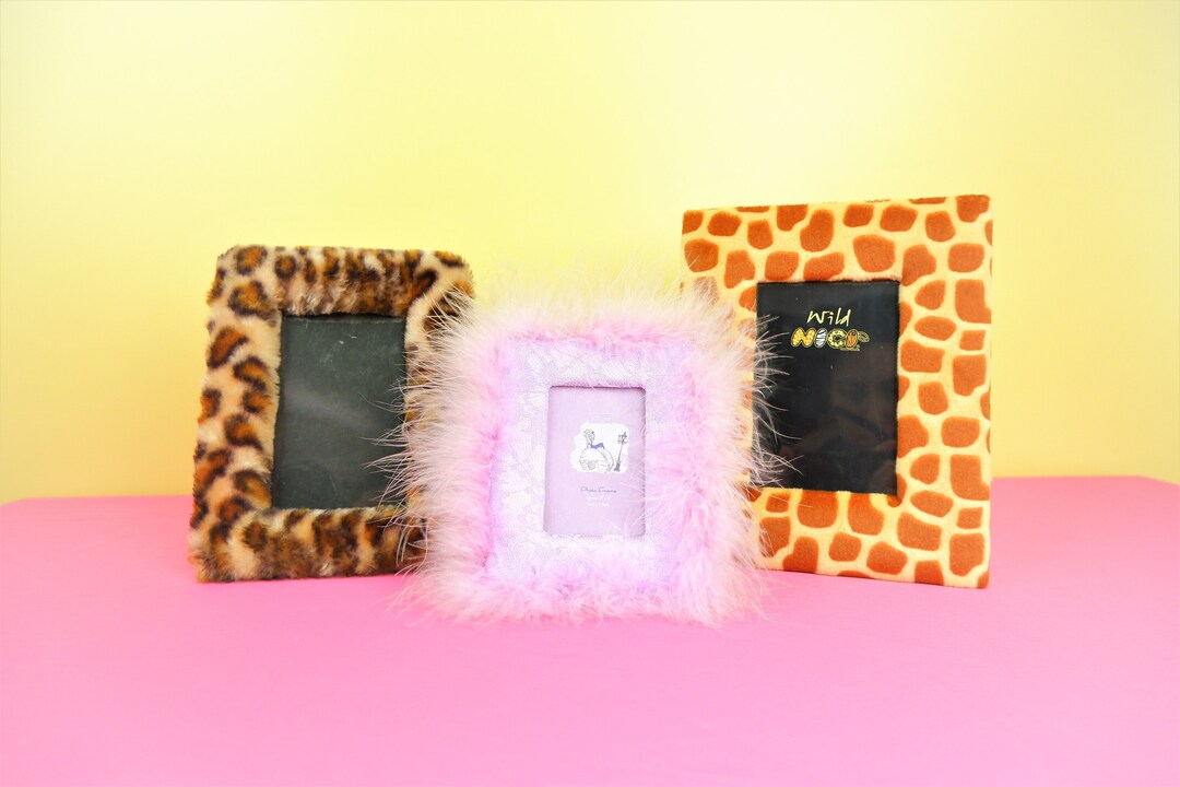 Vintage Y2K Picture Photo Frame, Leopard Print, Giraffe, Purple Caribou ...