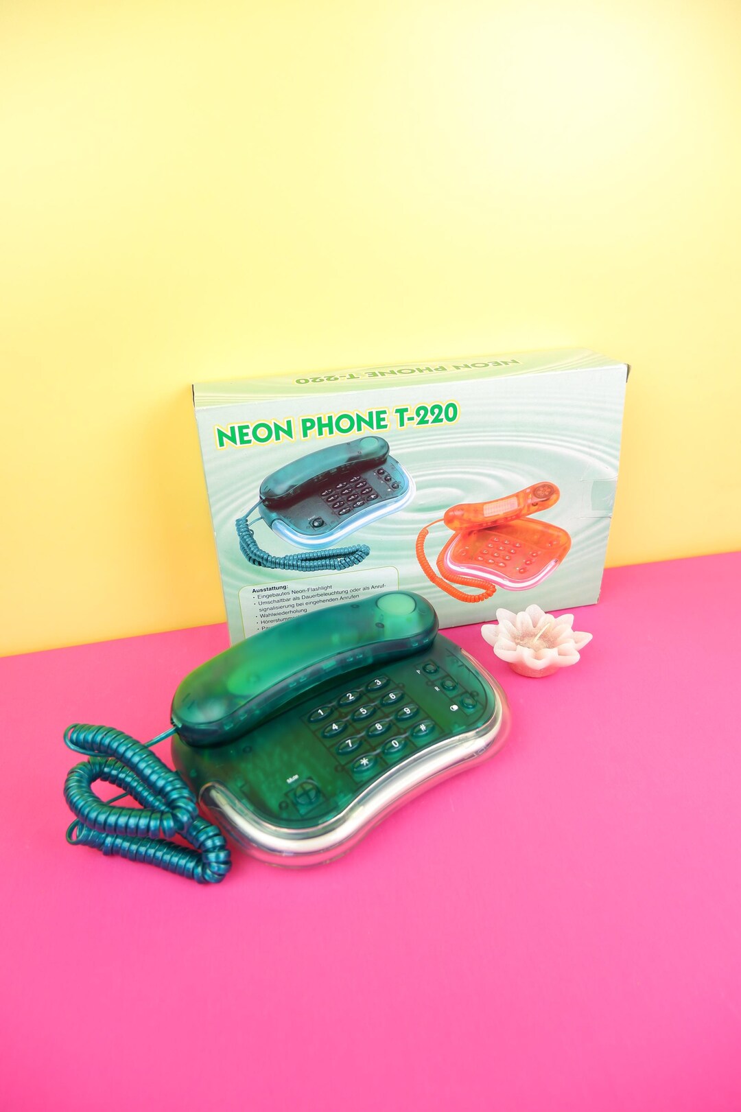 Vintage Futuristic Y2K Telephone, Clear Transparent Tech Phone ...