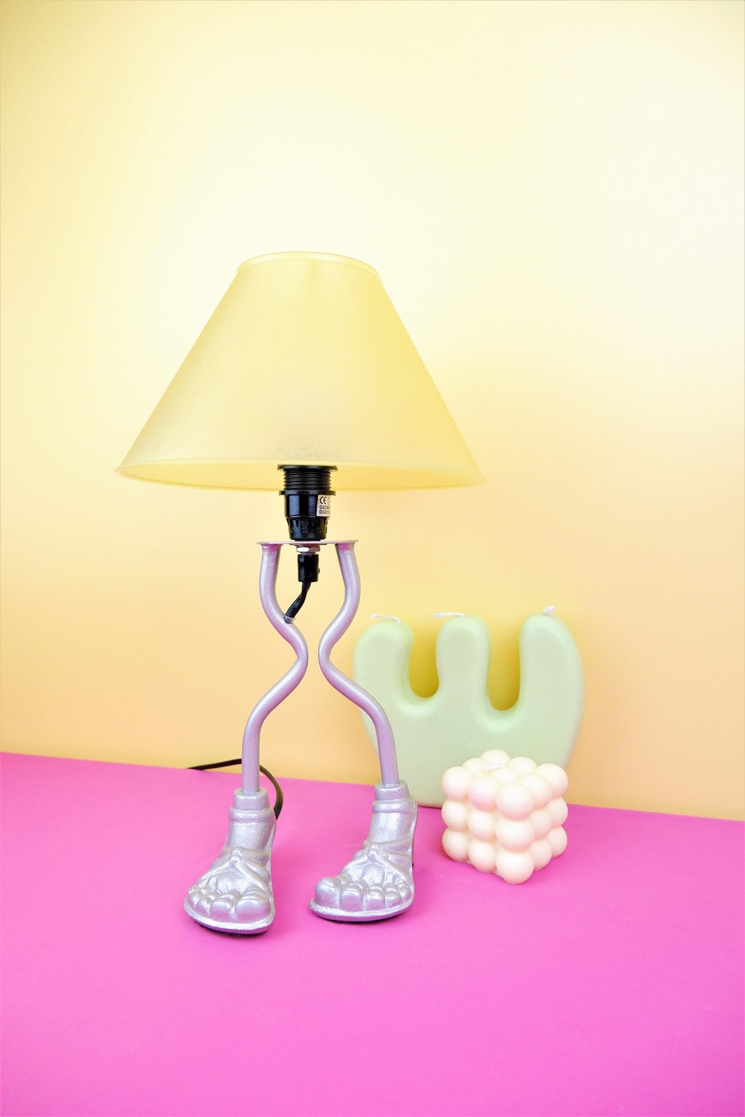 Vintage Y2K Metal Leg Lamp: Pop Art Novelty Light - Etsy