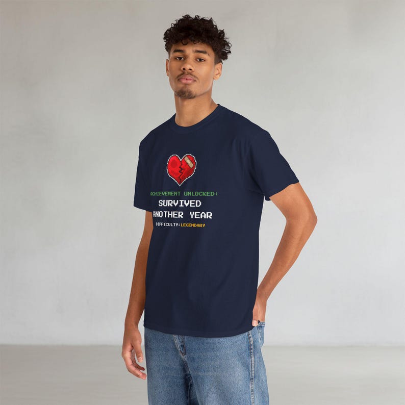 Achievement Unlocked Survived Another Year Shirt, Funny Birthday T ...