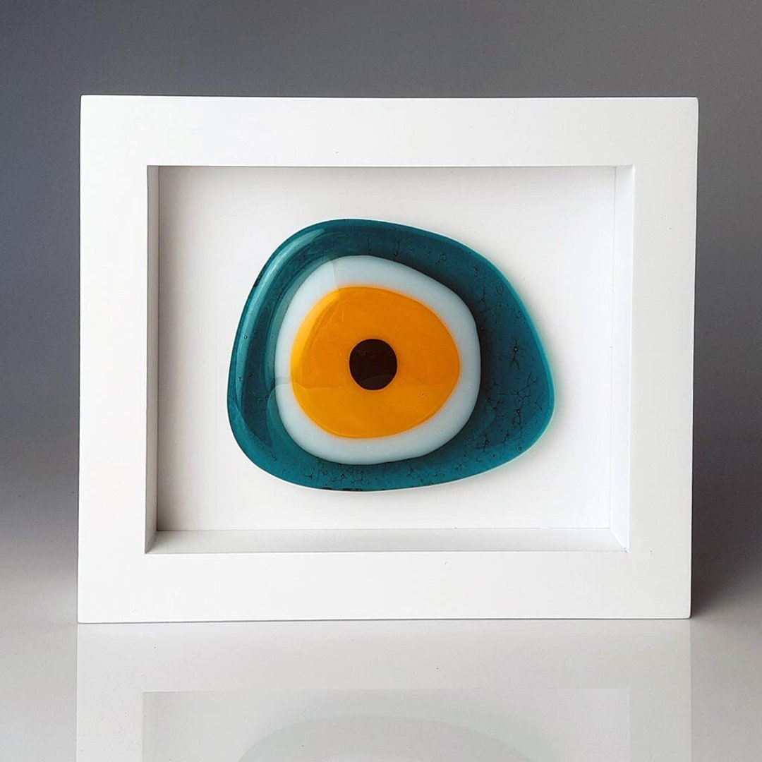 Emerald Green Greek Eye, Fused Glass Wall Decor, Handmade Ornament - Etsy