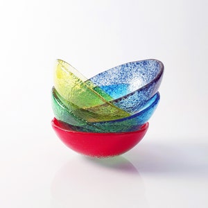 Glass Bowl Set of 5 // Minimalistic Design Salad, Tapas or Mezze ...