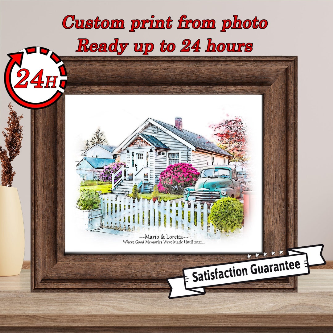 Memories From Mother's House, Custom Pencils Drawing House Portrait ...