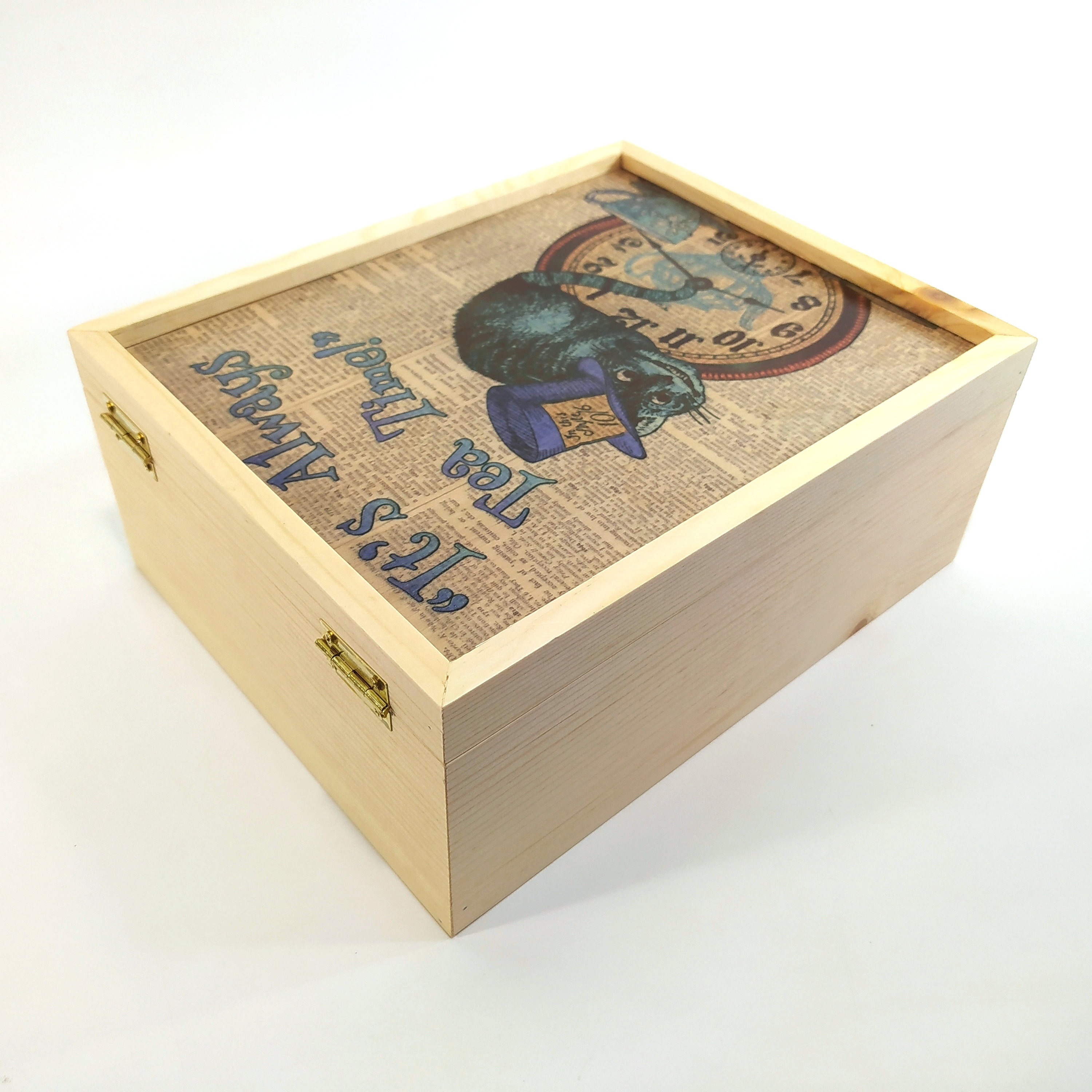 Alice handmade Wooden tea box. Engraved tea chest can be a | Etsy