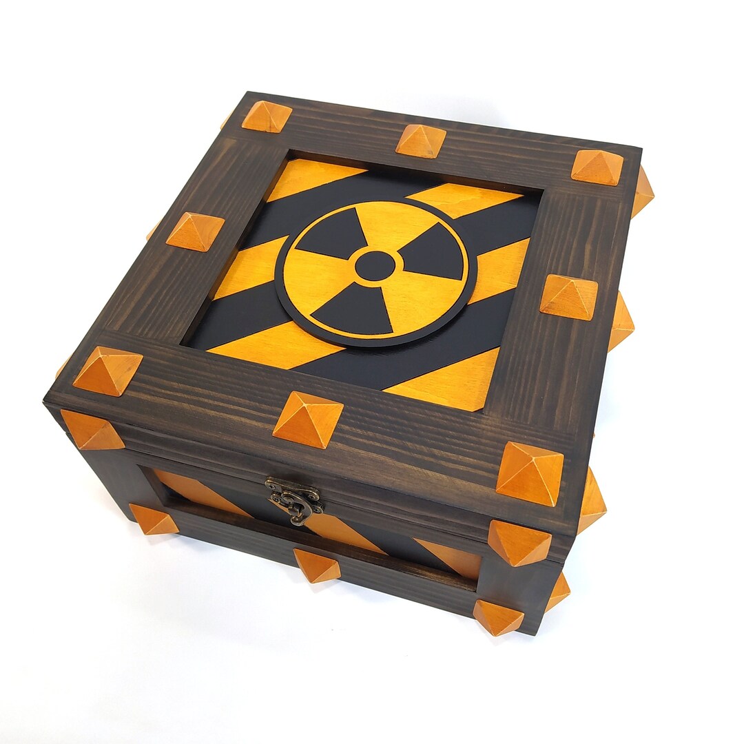 Handemade Game Wooden Box. Radiation Hazard Sign. Can Be a Nice Gift ...