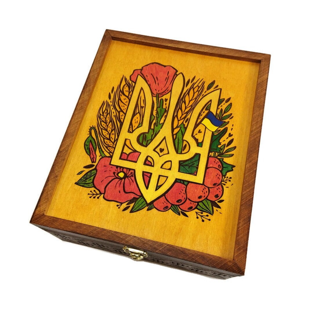 Ukrainian Gift Tea Box. Ukrainian Emblem. Handmade From Ukraine ...