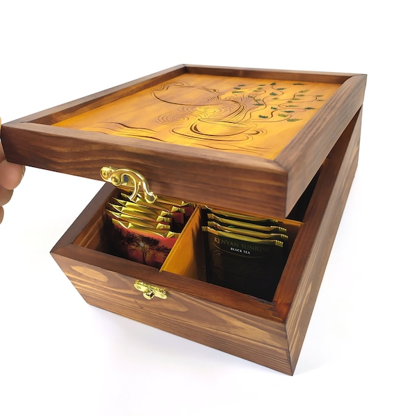 Wooden Tea Box - Etsy