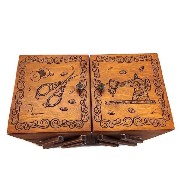 Wood Sewing Box - Etsy