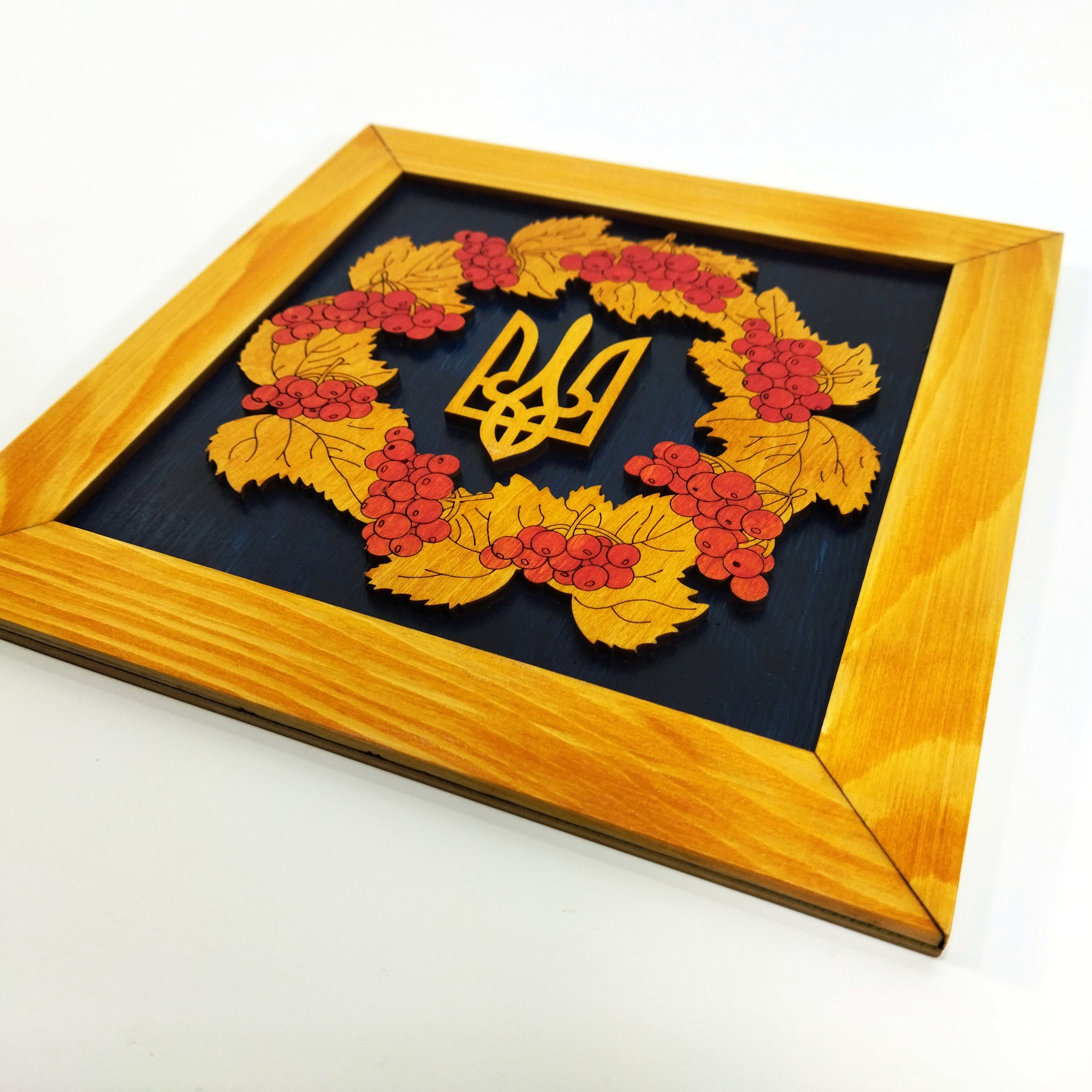 Wall Decor-ukrainian Emblem-ukrainian Flag-viburnum-ukrainian - Etsy