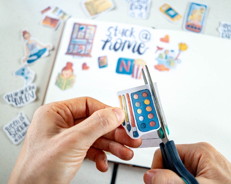 Stuck at Home Printable Stickers | PNG Stickers | Clipart | Healthcare ...