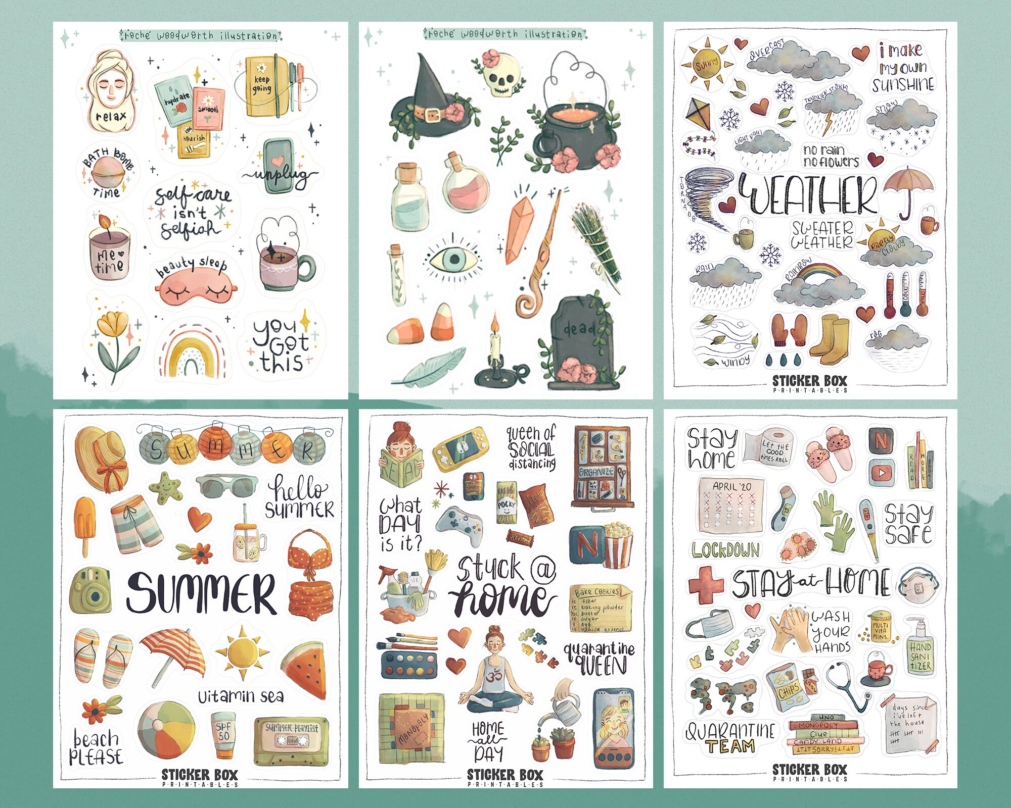 Assorted Goodnotes Stickers | Digital Stickers | Printable Sticker ...