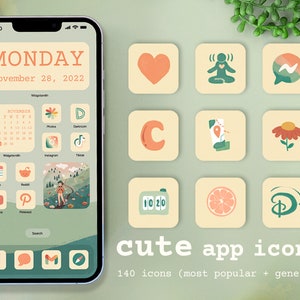 Cute App Icons Pack | Aesthetic Ios Android Icons | Custom Homescreen ...