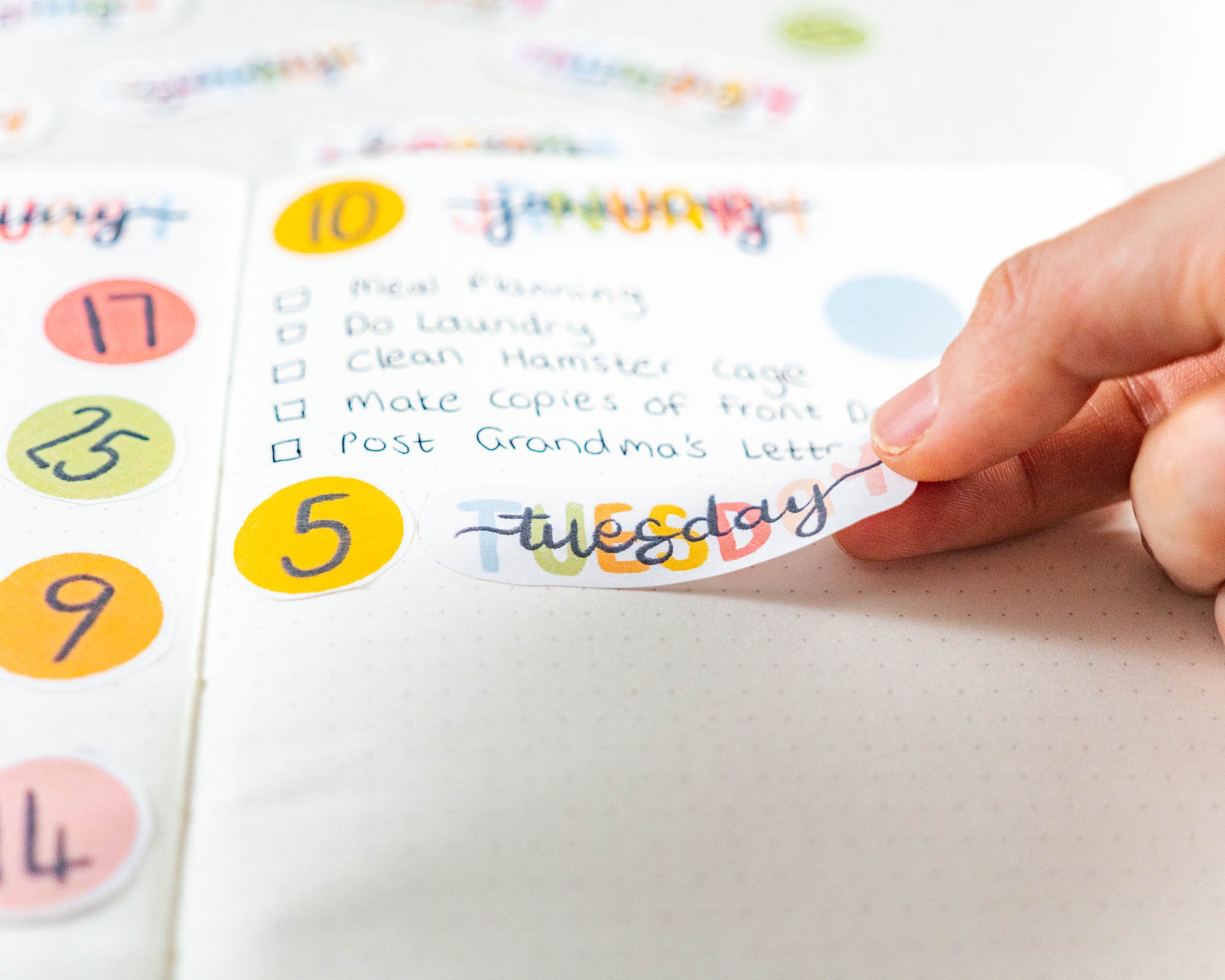 Rainbow Dates Printable Stickers Weekdays Digital Stickers - Etsy