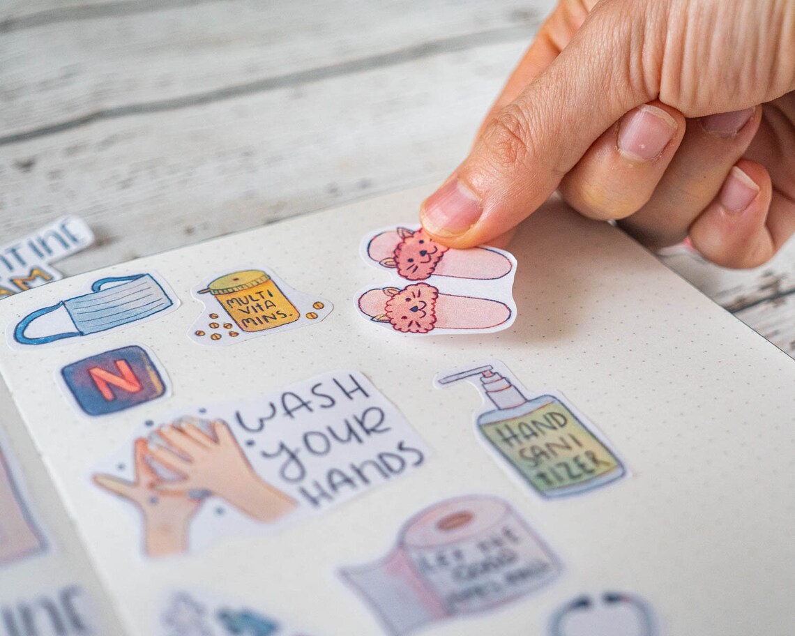 Stay at Home Printable Stickers PNG Stickers Clipart - Etsy
