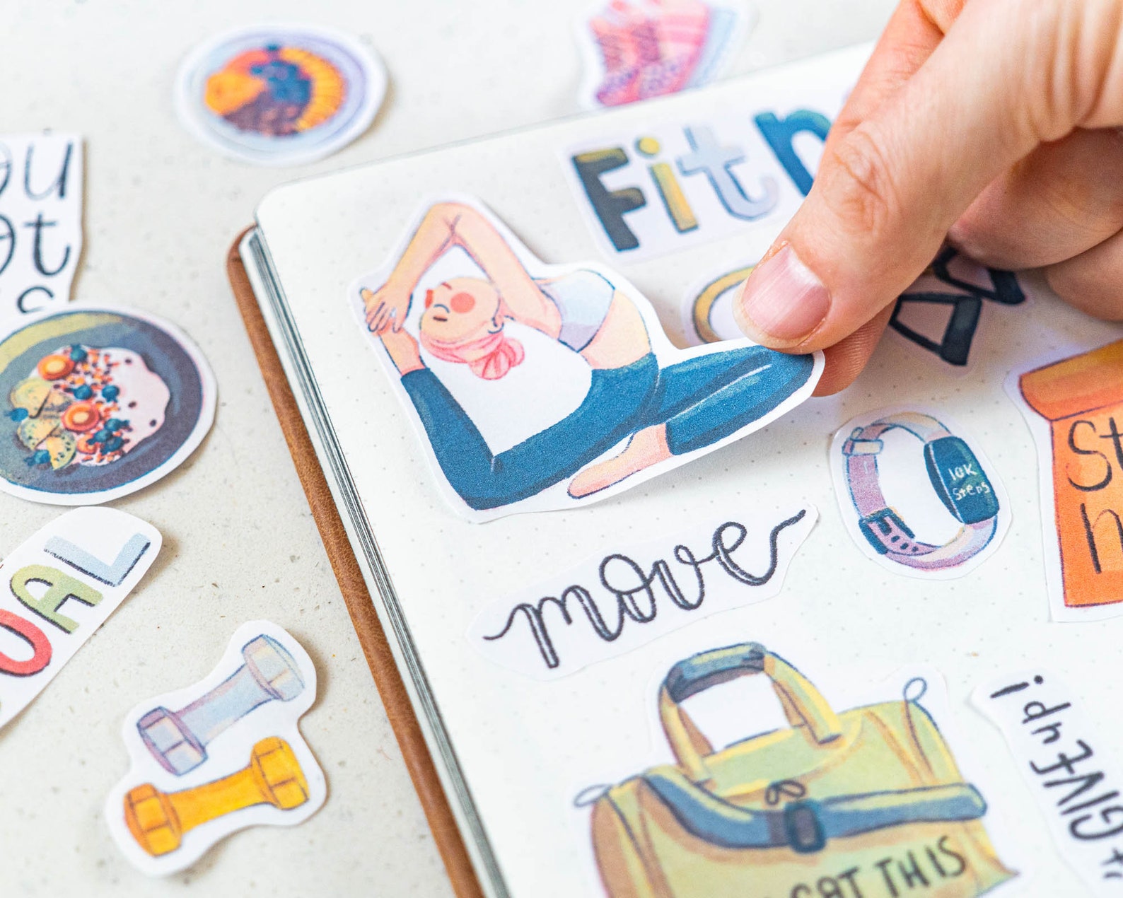 Fitness Stickers | Workout Printable Stickers | Exercise Digital ...