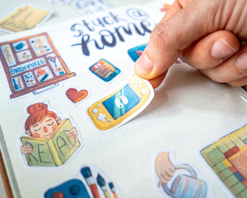 Stuck at Home Printable Stickers | PNG Stickers | Clipart | Healthcare ...