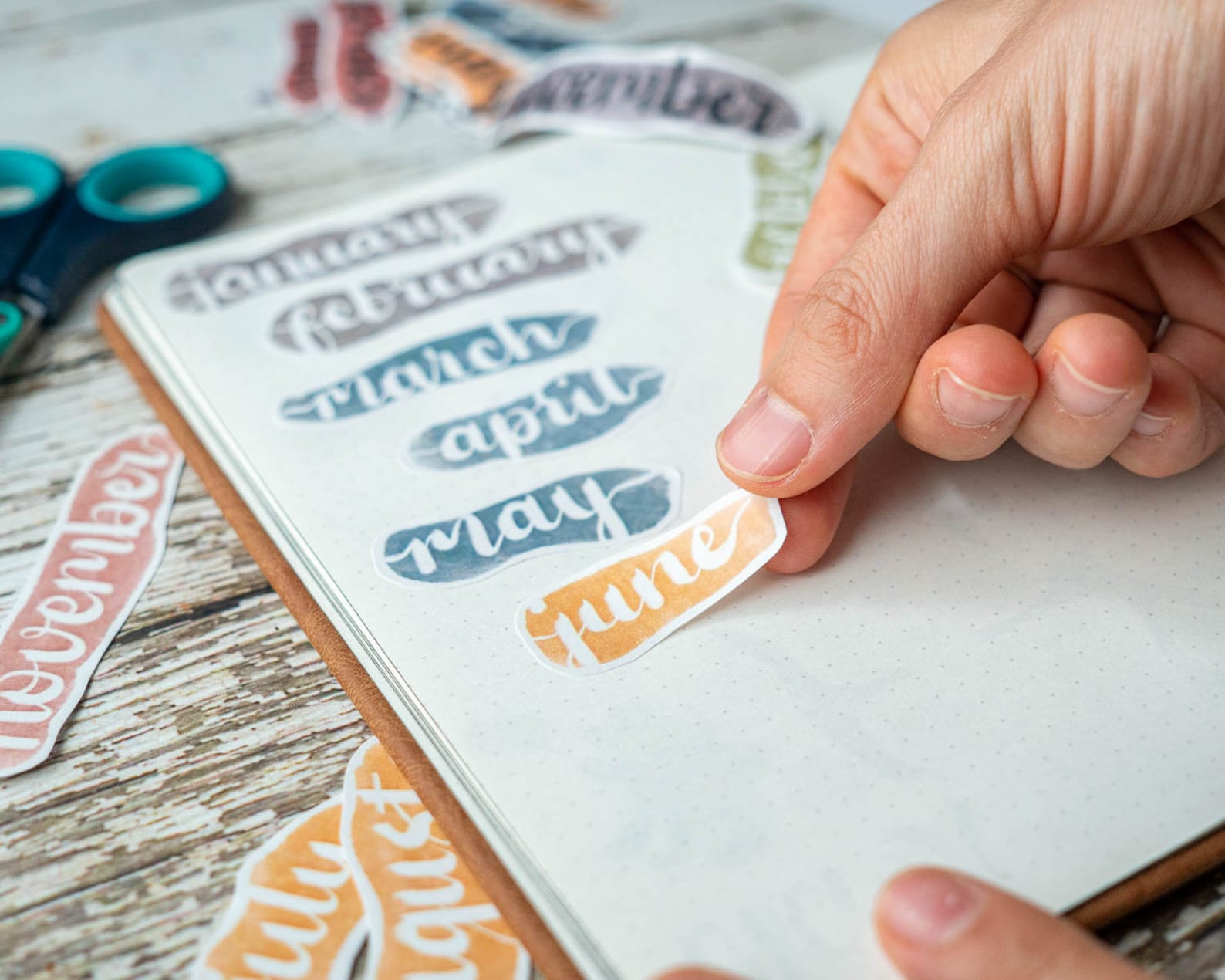 Printable Stickers Months Month Names Clipart Watercolor - Etsy