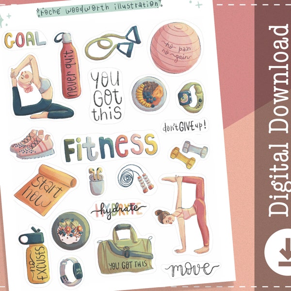 Fitness Stickers - Etsy