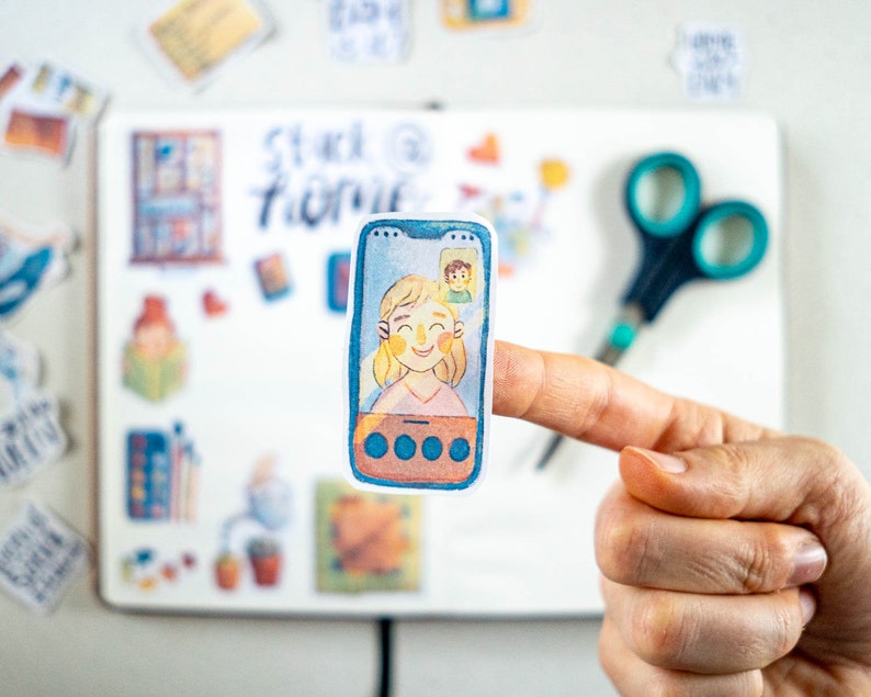 Stuck at Home Printable Stickers | PNG Stickers | Clipart | Healthcare ...