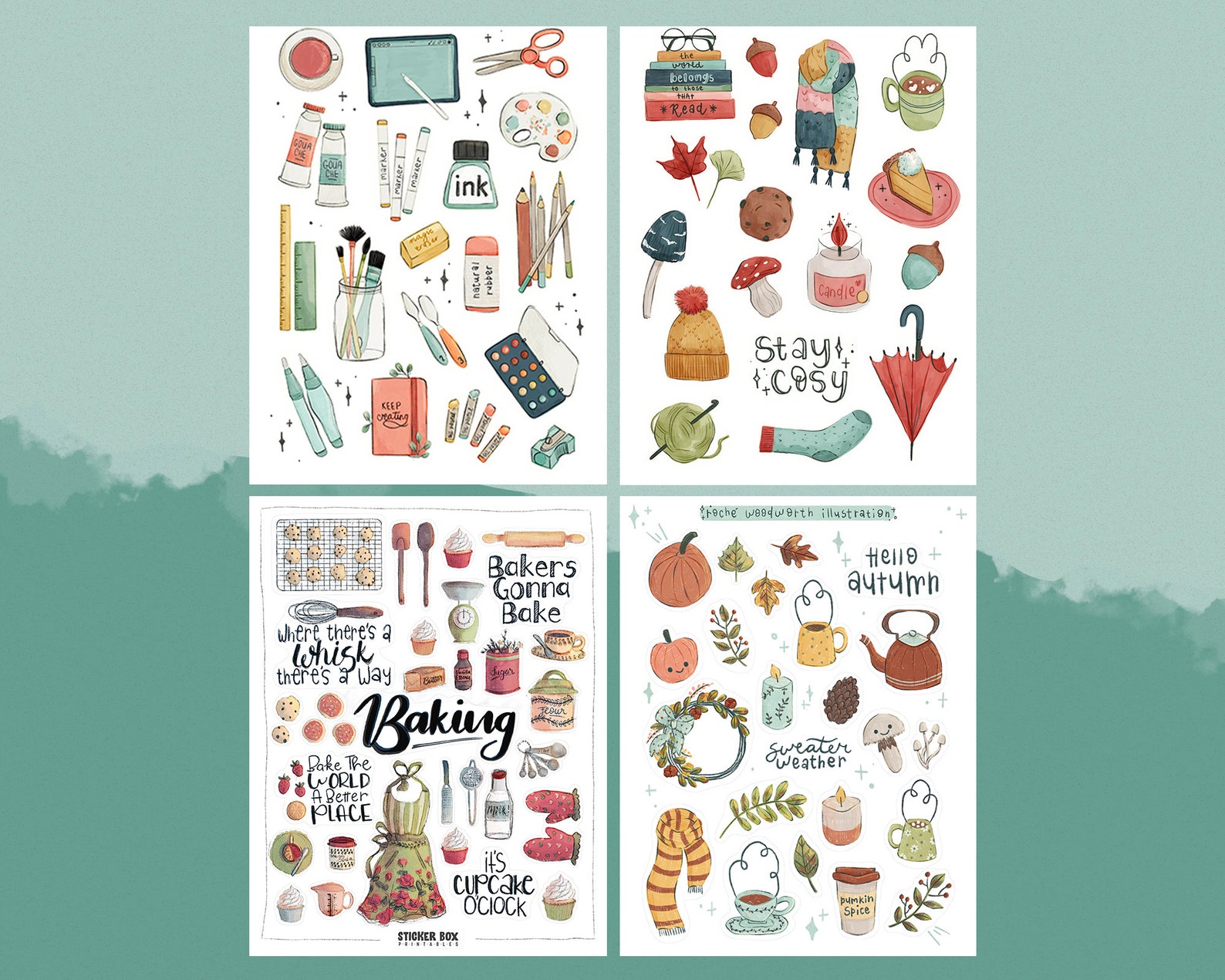 Assorted Goodnotes Stickers | Digital Stickers | Printable Sticker ...