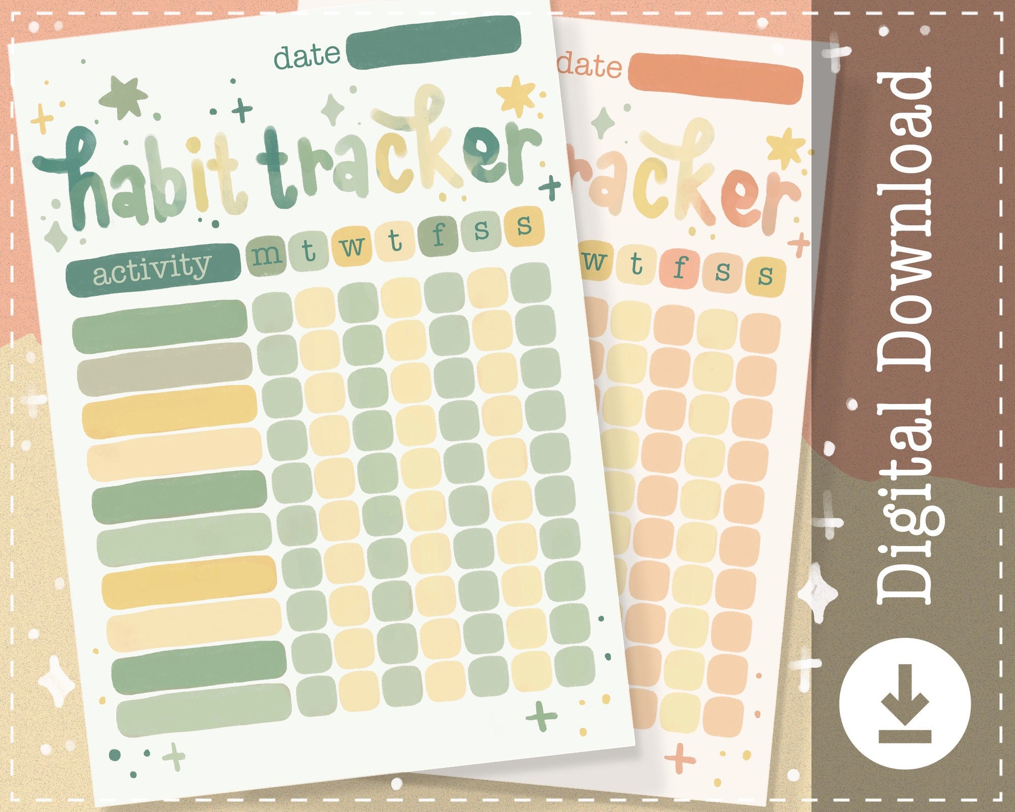 Daily Habit Tracker Planner Printable Weekly Habit Tracker Habit ...