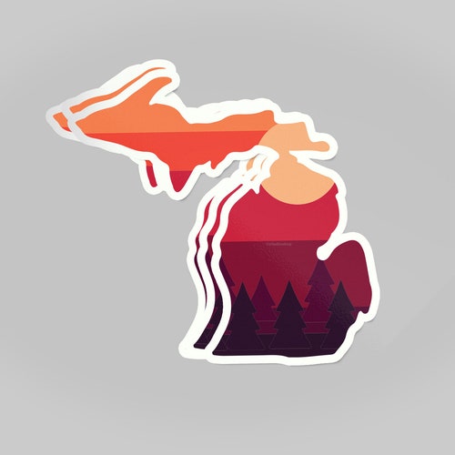 Michigan Sticker Michigan Vinyl Decal State of Michigan - Etsy