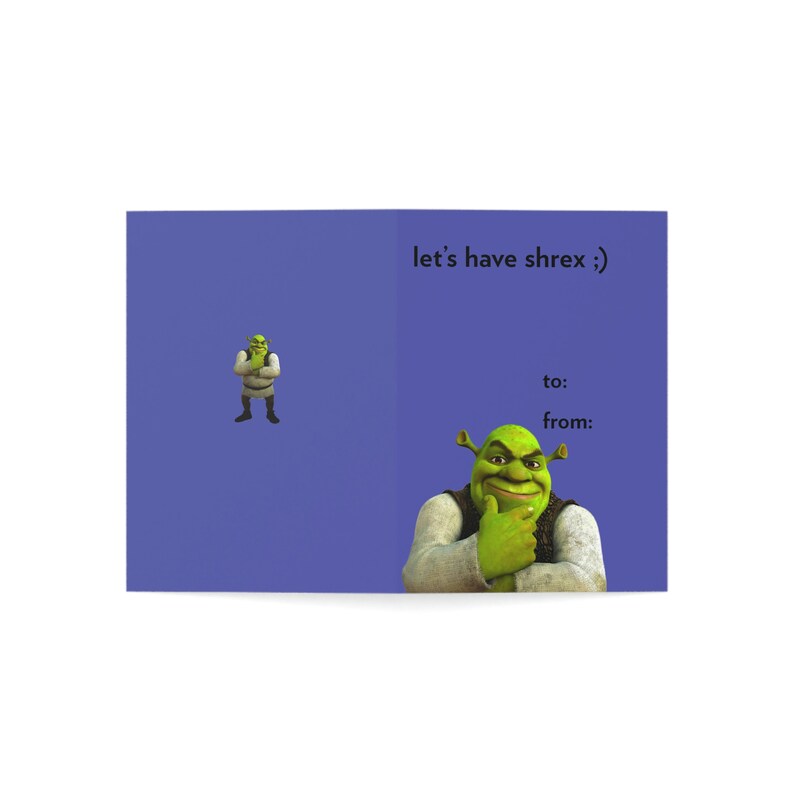 Lets Have Shrex Funny Shrek Valentines Day Meme Folded Etsy