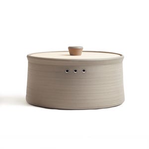 Handmade Bread Pot With Wooden Lid - 3 Sizes | Ceramic Bread Box ...