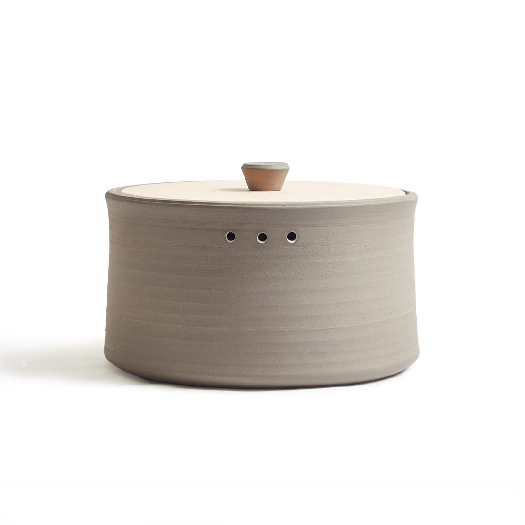 Handmade Bread Pot With Wooden Lid - 3 Sizes | Ceramic Bread Box ...