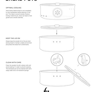 Handmade Bread Pot With Wooden Lid - 3 Sizes | Ceramic Bread Box ...