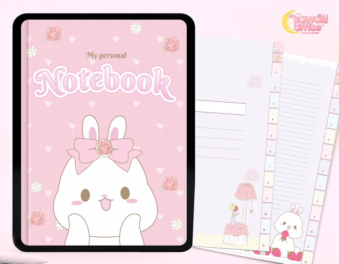 Kawaii Digital Notepaper Templates Student Notepaper Notetaking ...