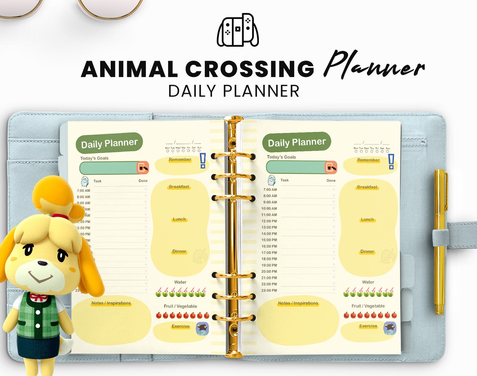 ACNH Daily Planner Hourly Planner Daily Work Schedule Daily | Etsy