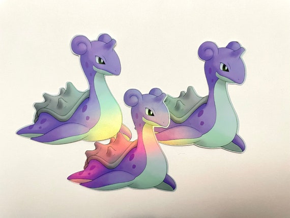 Shiny Lapras Holographic Vinyl Sticker : | Etsy